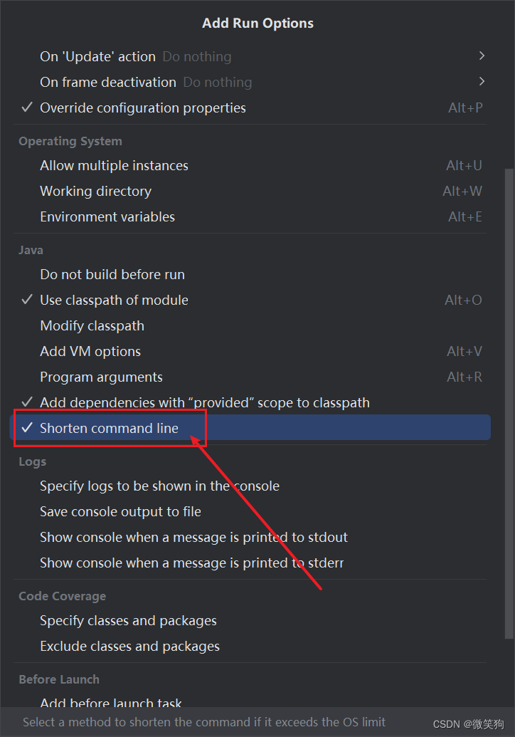 【已解决】项目启动时提示：Error running ‘XXX‘_shorten the command line via jar manifest or via a-CSDN博客