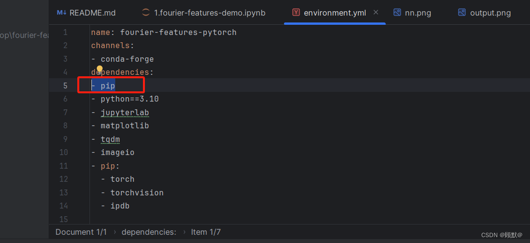 Warning: you have pip-installed dependencies in your environment file, but you do not list pip ...