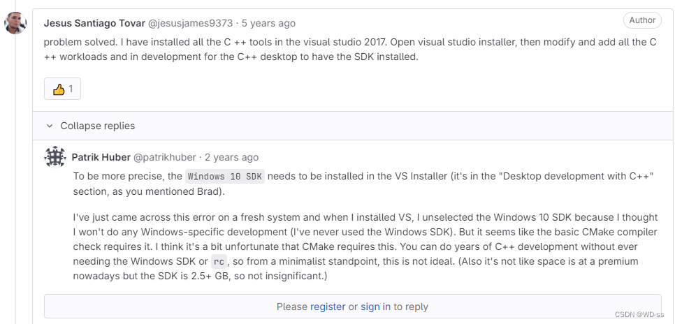 在VS中CMake生成出现报错 RC Pass 1: command “rc /foCMakeFiles\cmTC_2347.dir/manifest.res CMakeFiles\cmTC ...