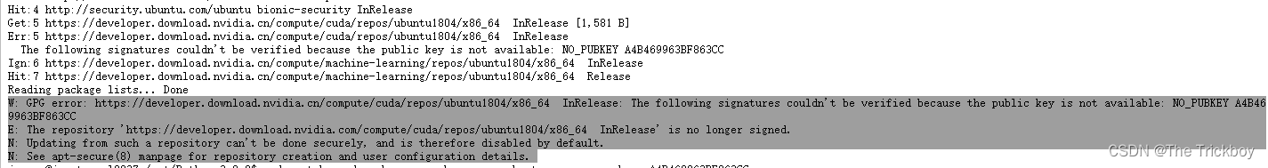 W: GPG error: https://developer.download.nvidia.cn/compute/cuda/repos/ubuntu1804/x86_64-CSDN博客