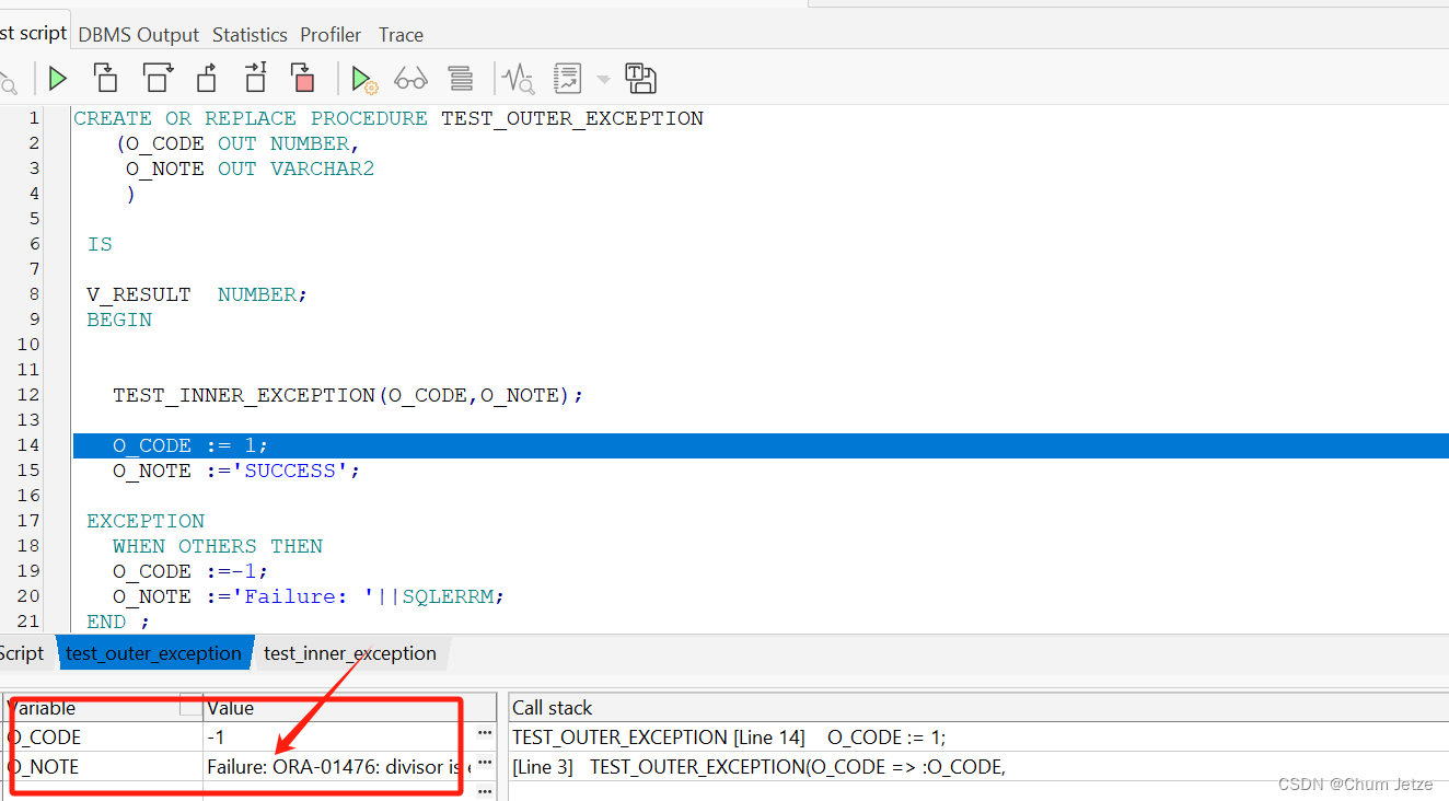 PLSQL存储过程中异常的传递_plsql 为什么test错误执行到其他存储过程-CSDN博客