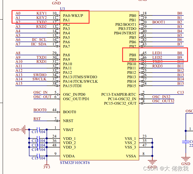 Stm32学习——gpio 按键点灯 Stm32点灯带 Csdn博客