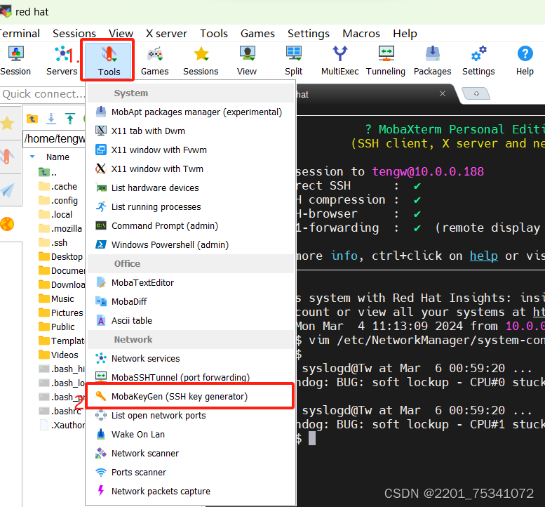 Redhat:使用公钥私钥实现MobaXterm免密登录详细步骤教学_mobaxterm 密钥登录-CSDN博客