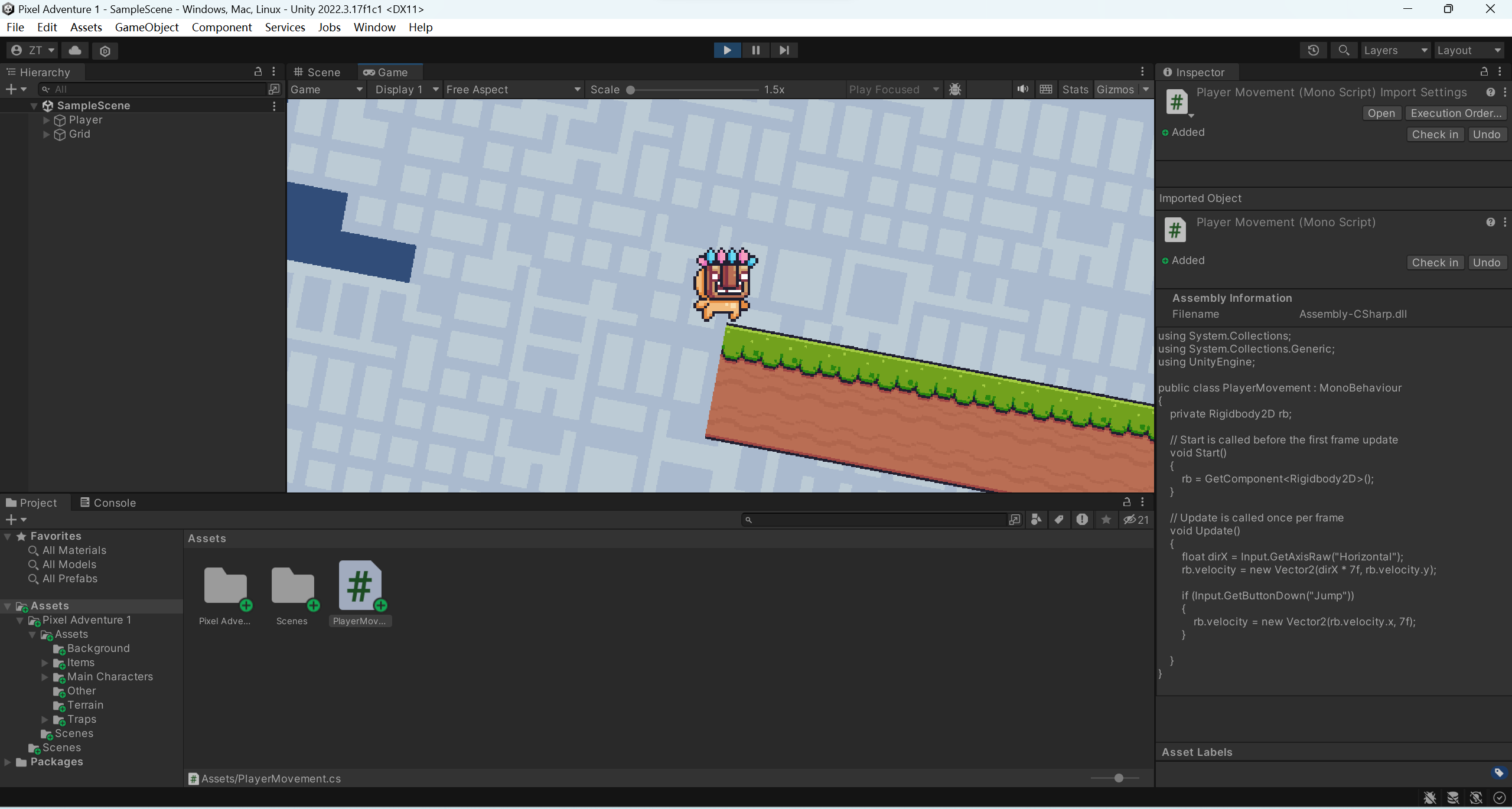 Unity入门实战（Pixel Adventure 1）- 3_getcomponent ().velocity=new vector3(0-CSDN博客