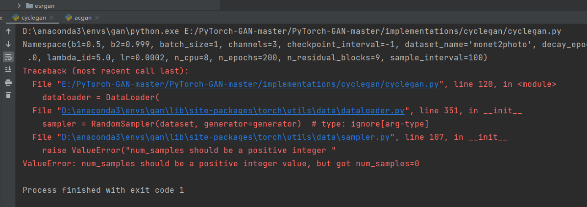 ValueError: num_samples should be a positiveinteger value, but got num_samples=0_valueerror ...