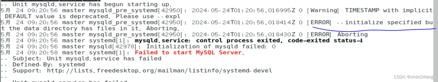 Mysql启动失败解决过程_start request repeated too quickly for mysqld.serv-CSDN博客