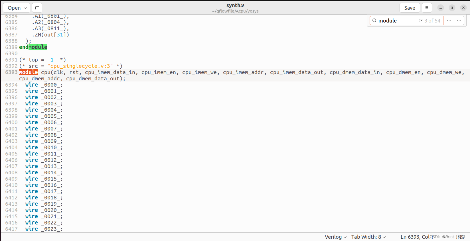 初始cpu的verilog文件用Yosys综合并导出为v文件_verilog可以导出lib吗-CSDN博客