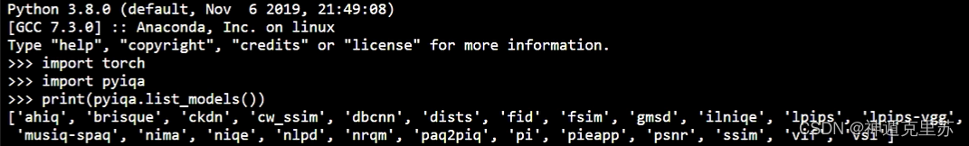 【IQA】PYIQA图像质量评估工具安装及运用-CSDN博客