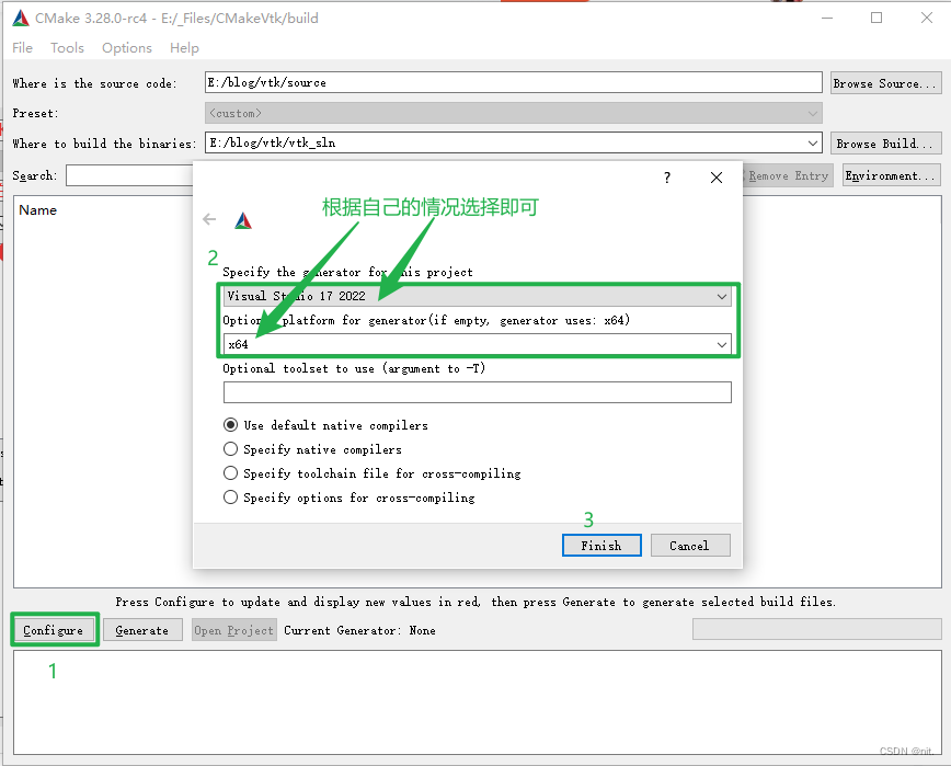 详细图文讲解CMake编译VTK，包含详细的编译环境版本_vtk编译-CSDN博客