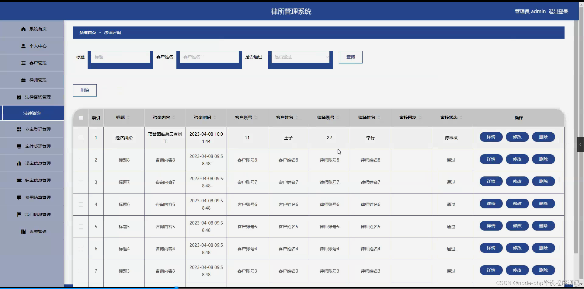 【附源码】基于flask框架律所管理系统 Pythonmysql论文律所案件管理系统 Csdn博客