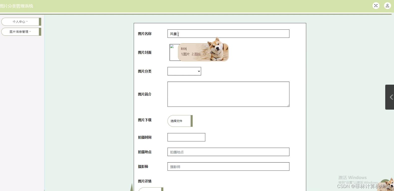 图片分类管理系统(JSP+java+springmvc+mysql+MyBatis)_图片分类管理 csdn-CSDN博客