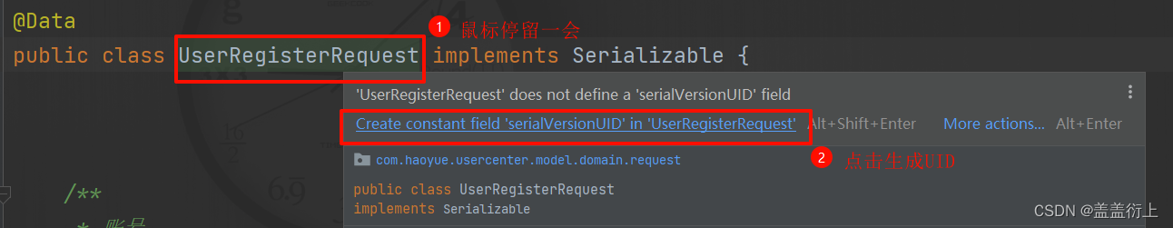 IDEA 快捷生成 Serializable 序列化 UID的方法_idea自动生成序列serializable-CSDN博客