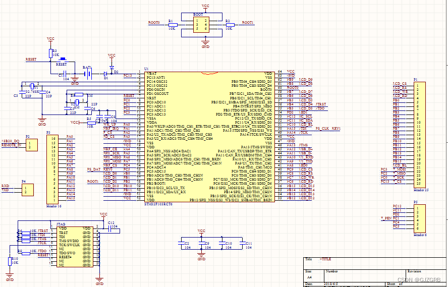 基于stm32f103rct6单片机ch340g最小系统评估开发板硬件（原理图pcb）工程文件stm32f103rct6最小系统 Csdn博客 
