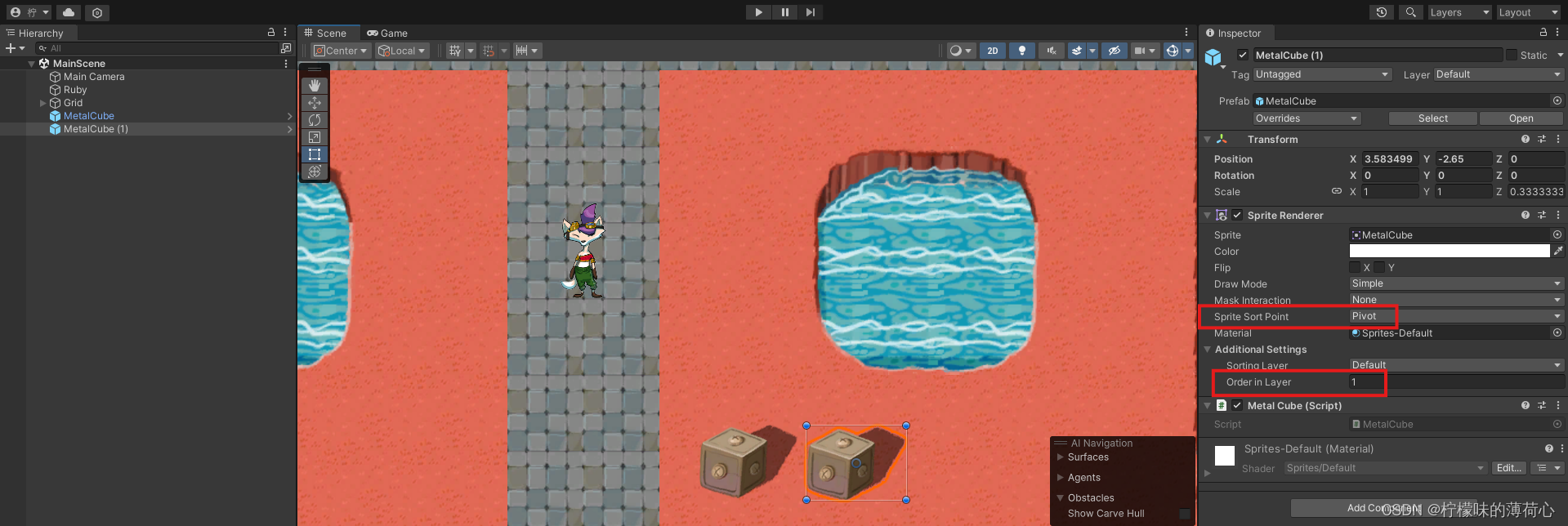 【Unity2D：Prefab】实现根据坐标实现两个物体遮挡的效果和制作预制体_unity 2d遮挡问题-CSDN博客