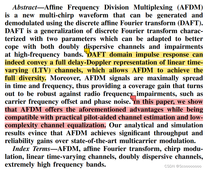 AFDM：适用于高动态场景中的下一代波形（文献梳理）_afdm波形-CSDN博客