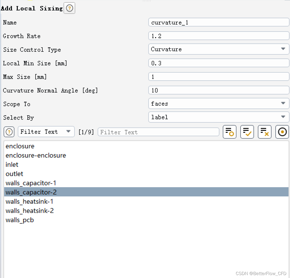 FLUENTMeshing Watertight Geometry工作流入门 - 2 添加局部尺寸控制 Curvature&Proximity_self proximity fluent ...