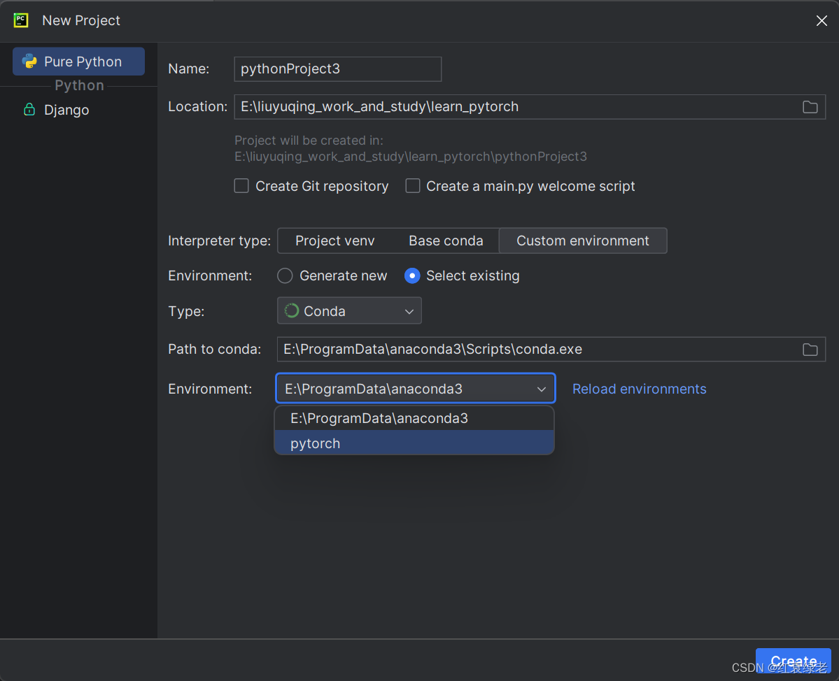 在anaconda环境配置pytorch及使用pycharm加载对应环境_没有gpu anaconda配置pytorch环境-CSDN博客