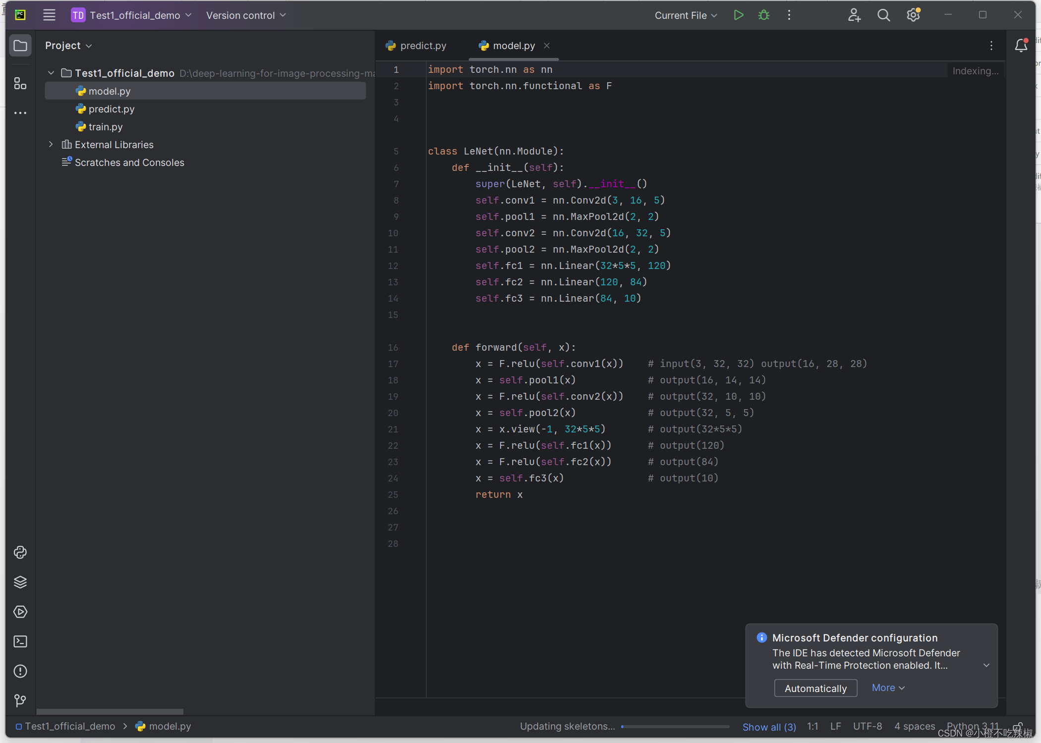 从零开始学深度学习——3 pytorch官方Demo(Lenet)_pytorch demo-CSDN博客