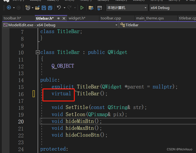 Qt Bug : ModelEdit.exe!MainWindow::`scalar deleting destructor‘(unsigned int) C++_wheelcutsys ...