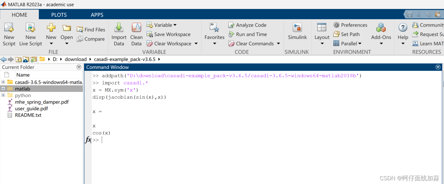 cadADi安装到matlab_casadi安装matlab-CSDN博客