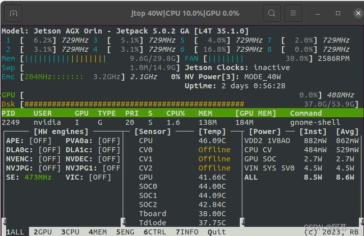 NVIDIA Jetson AGX Orin计算平台环境搭建_jtop卸载-CSDN博客