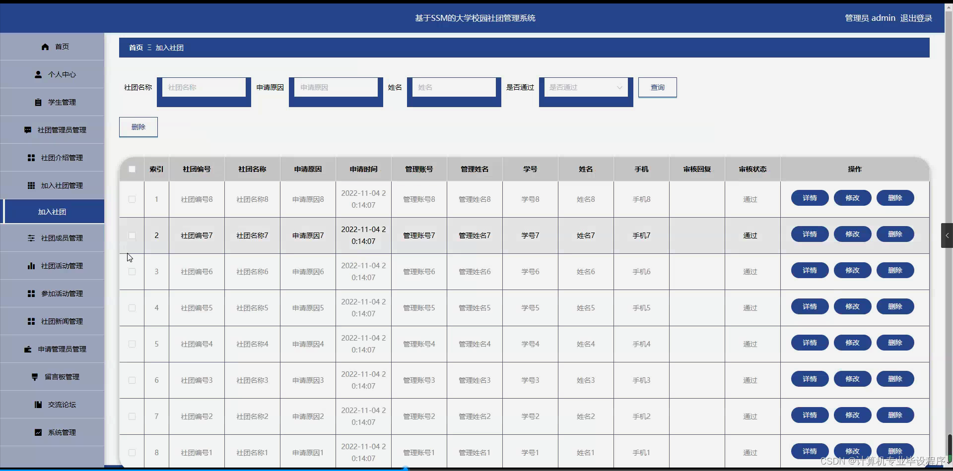 基于flask框架大学校园社团管理系统 Pythonmysql论文 Csdn博客