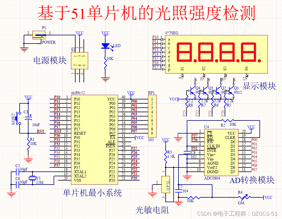 基于51单片机的光照强度检测（光敏电阻）-CSDN博客