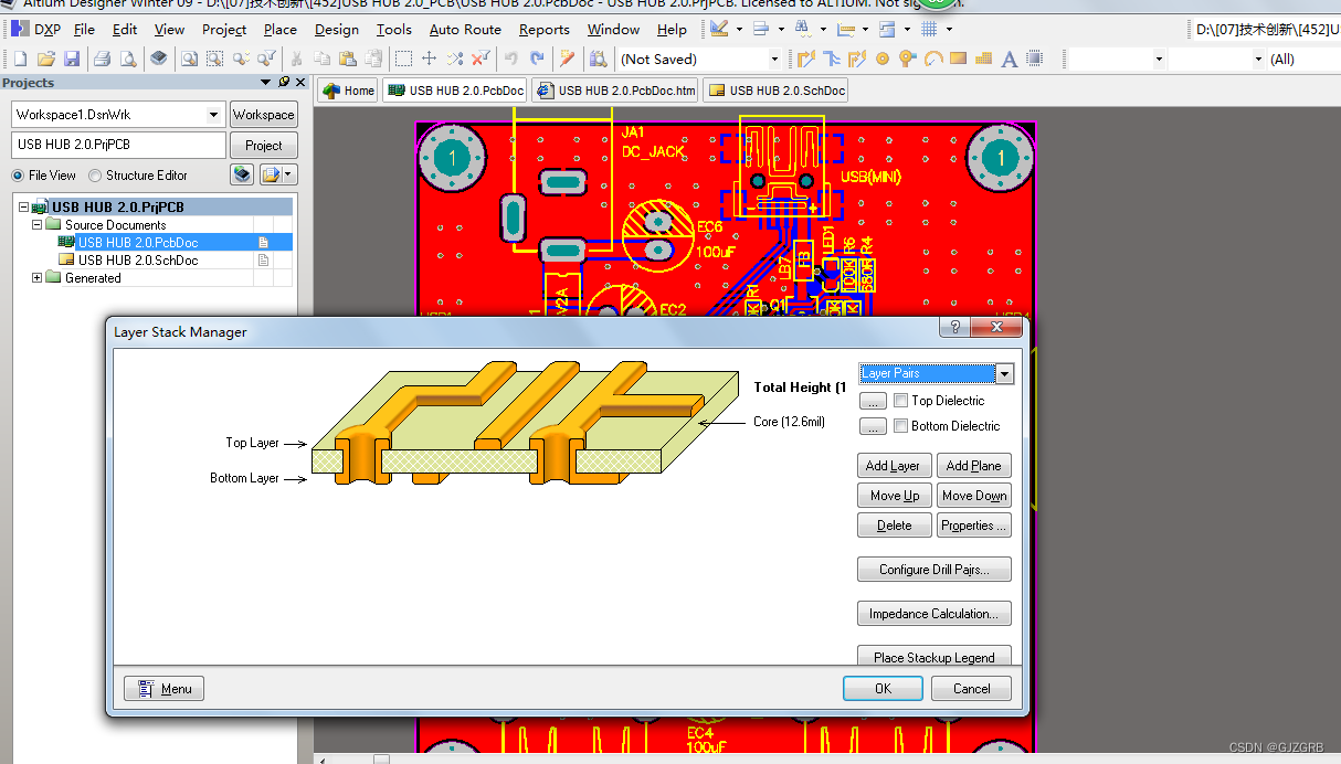 基于GL850G芯片设计USB2.0 4端口HUB硬件评估板硬件（原理图+PCB）工程文件_gl850g原理图-CSDN博客