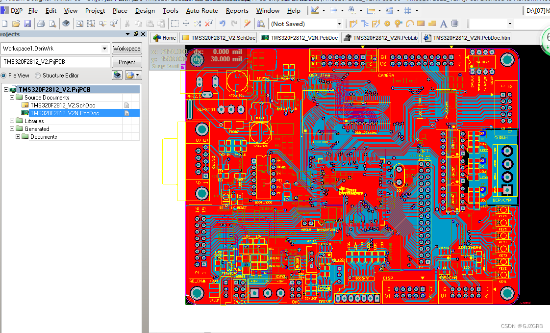 基于tms320f2812芯片设计电机控制器dsp开发板评估板硬件(原理图pcb封装)工程文件,ad09设计的项目工程文件dsp F2812开发板 Csdn博客