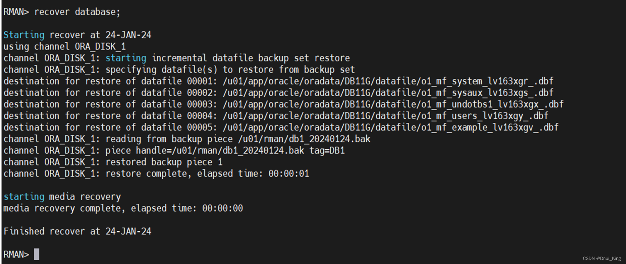 oracle RMAN备份恢复实操_oracle rman恢复-CSDN博客