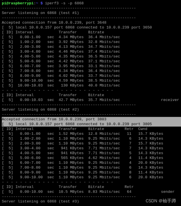 树莓派5使用iperf3测试板载WIFI_树莓派5 wifi-CSDN博客