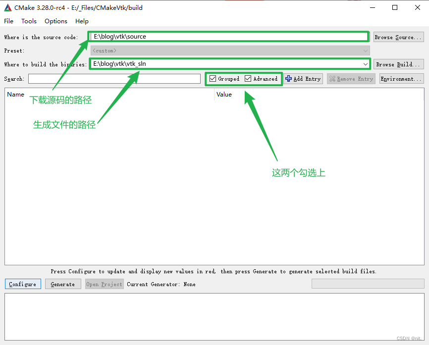 详细图文讲解CMake编译VTK，包含详细的编译环境版本_vtk编译-CSDN博客