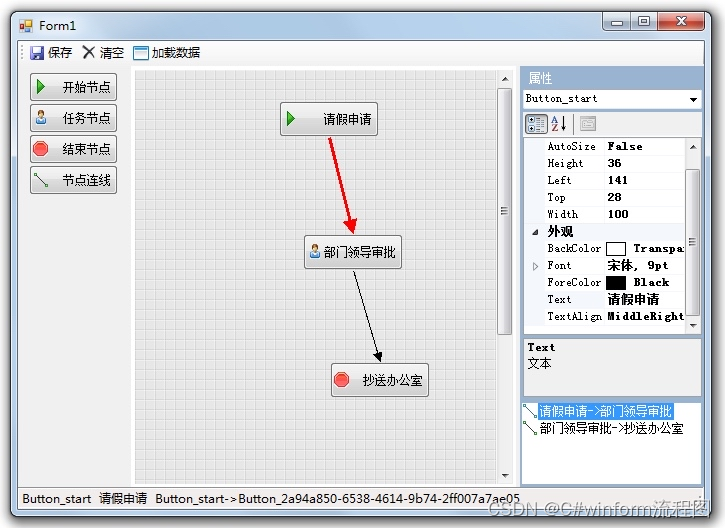 C Winform 工作流程图设计插件：拖拽绘制节点移动连线连接属性编辑数据保存加载winform流程图控件 Csdn博客 
