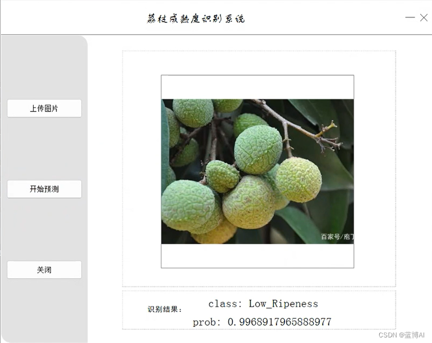基于卷积神经网络的荔枝成熟度识别（pytorch框架）【python源码ui界面前端界面功能源码详解】荔枝检测的onnx模型 Csdn博客