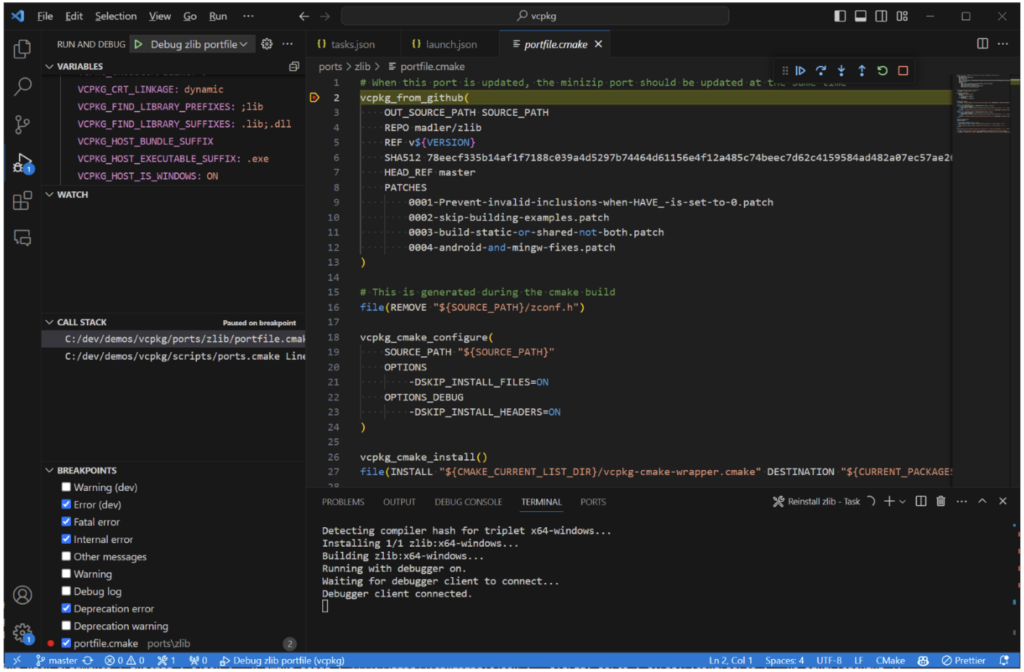 使用 Visual Studio Code 在 CMake 脚本模式下调试 vcpkg 端口文件-CSDN社区