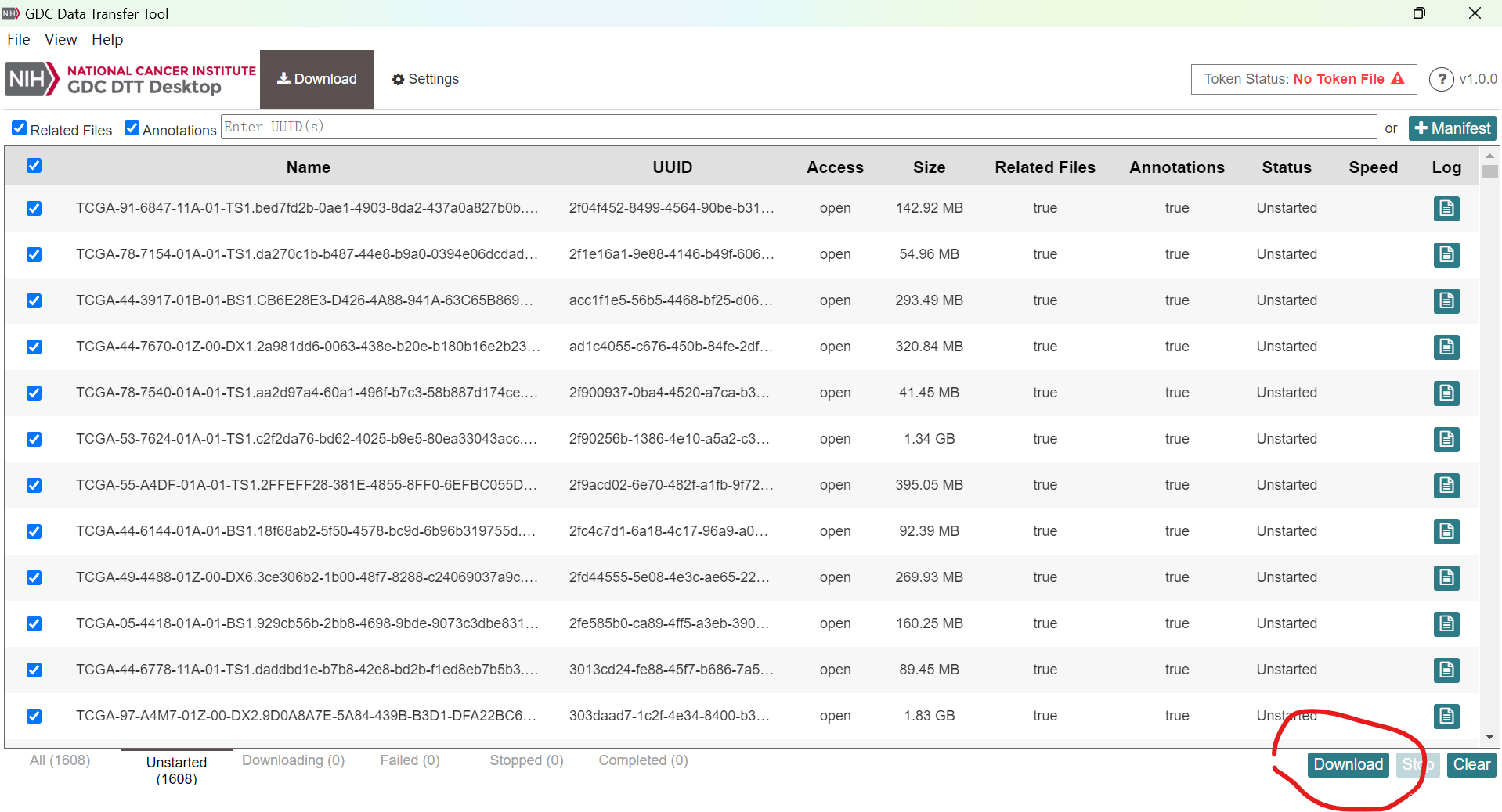 【TCGA】批量下载WSIs(GDC Transfer Tool-UI)_gdc data transfer tool-CSDN博客