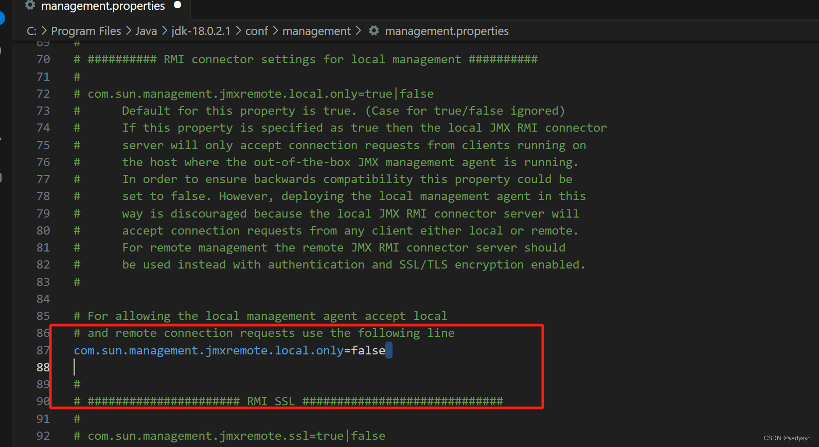SpringBoot启动The server sockets created using the LocalRMIServerSocketFactory only accept ...