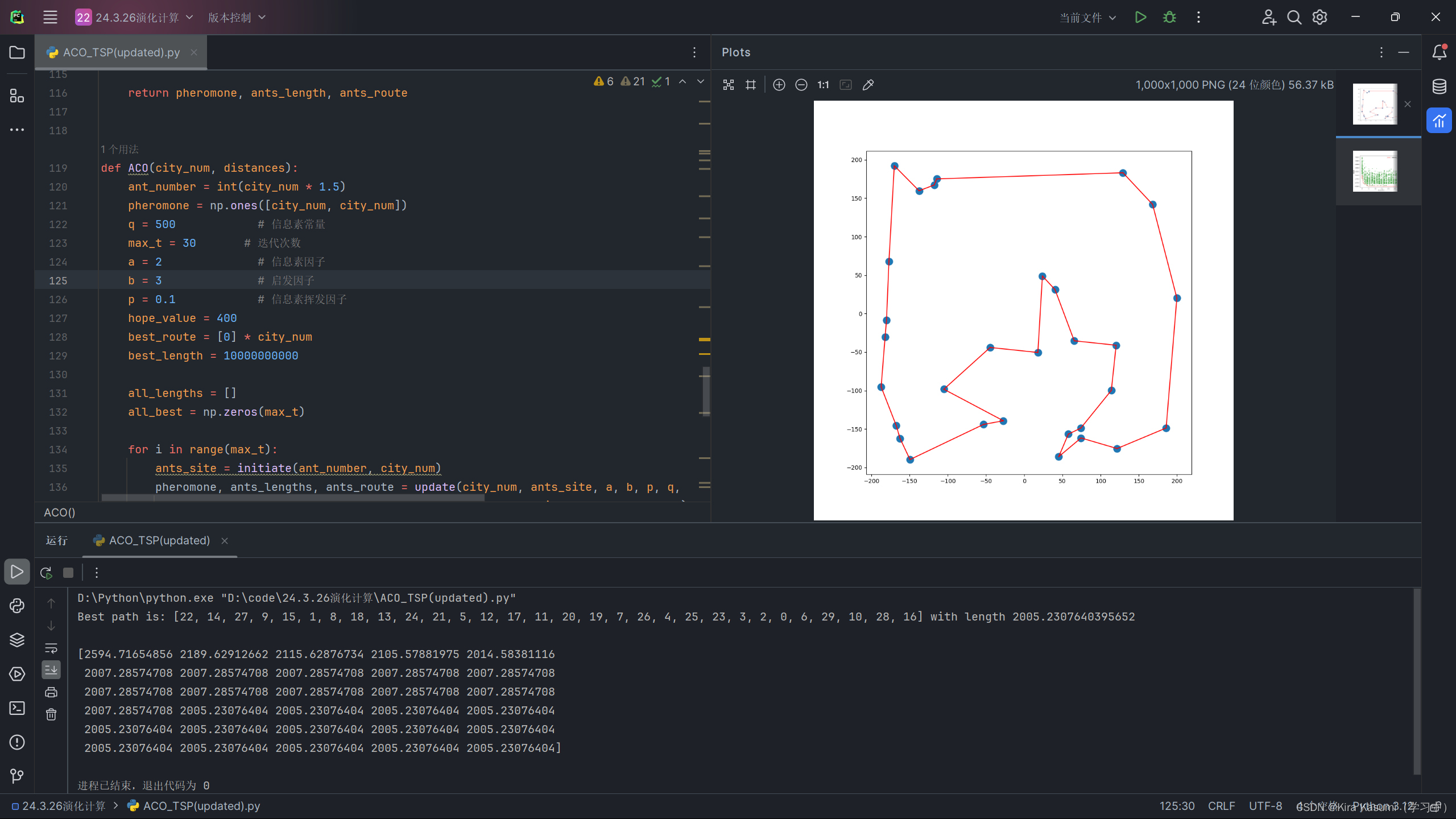 （重制版）TSP问题——ACO蚁群算法（代码+解释）_伪随机比例规则-CSDN博客