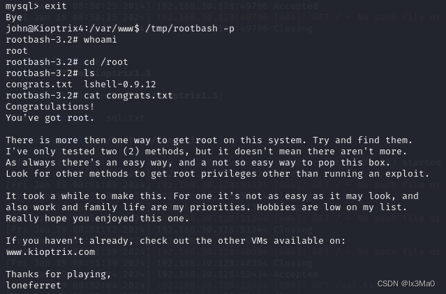 Kioptrix level-4 多种姿势 渗透 详解_liggoat secure-CSDN博客