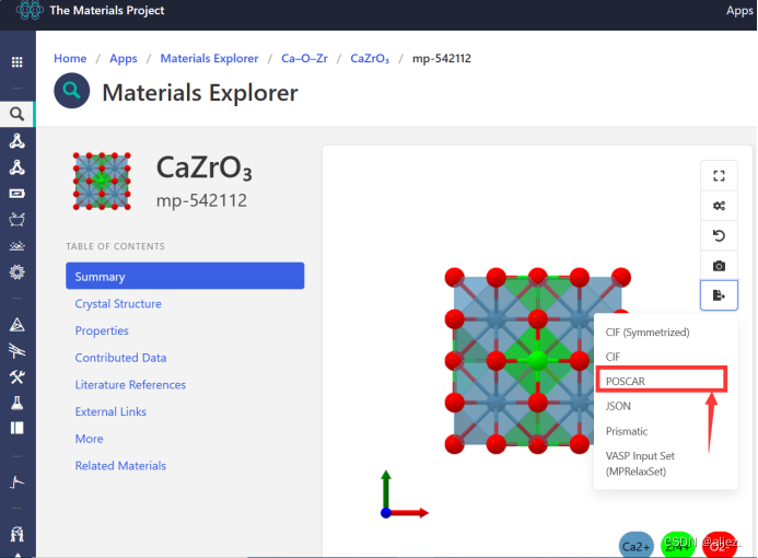 钙钛矿实验记录CaZrO3 mp-542112_ca的potcar-CSDN博客