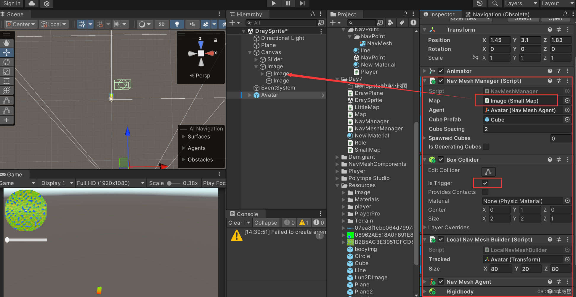 Unity 导航路线生成，小地图同步映射, 经过以后地图与小地图删除点位（点击小地图控制导航以及点击场景导航都会有路径点和路径点图标）_小地图映射大地图-CSDN博客