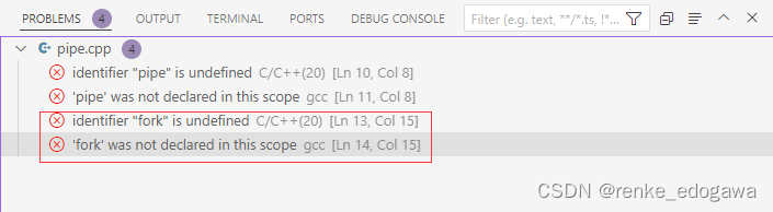 ‘fork‘ was not declared in this scope 报错解决_fork' was not declared in this scope-CSDN博客