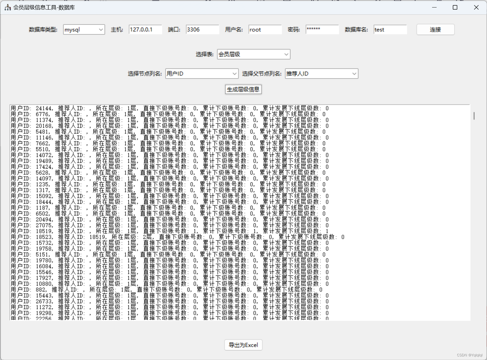 使用python创建数据库会员层级信息工具python制作会员层级记录累计下线数、直接下线数、所在层级、下线层级 Csdn博客 3548