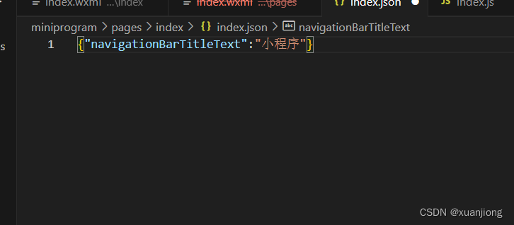 微信小程序开发报错[ miniprogram/pages/index/index.json.json 文件错误] miniprogram/pages/index/index.json ...