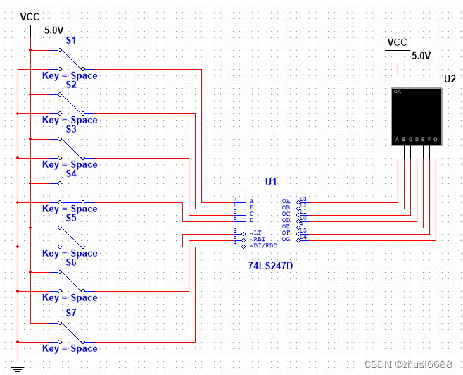 Multisim14.0仿真应用设计（九十六 ）74LS247 4线—七段译码器/驱动器应用仿真_七段译码驱动器-CSDN博客