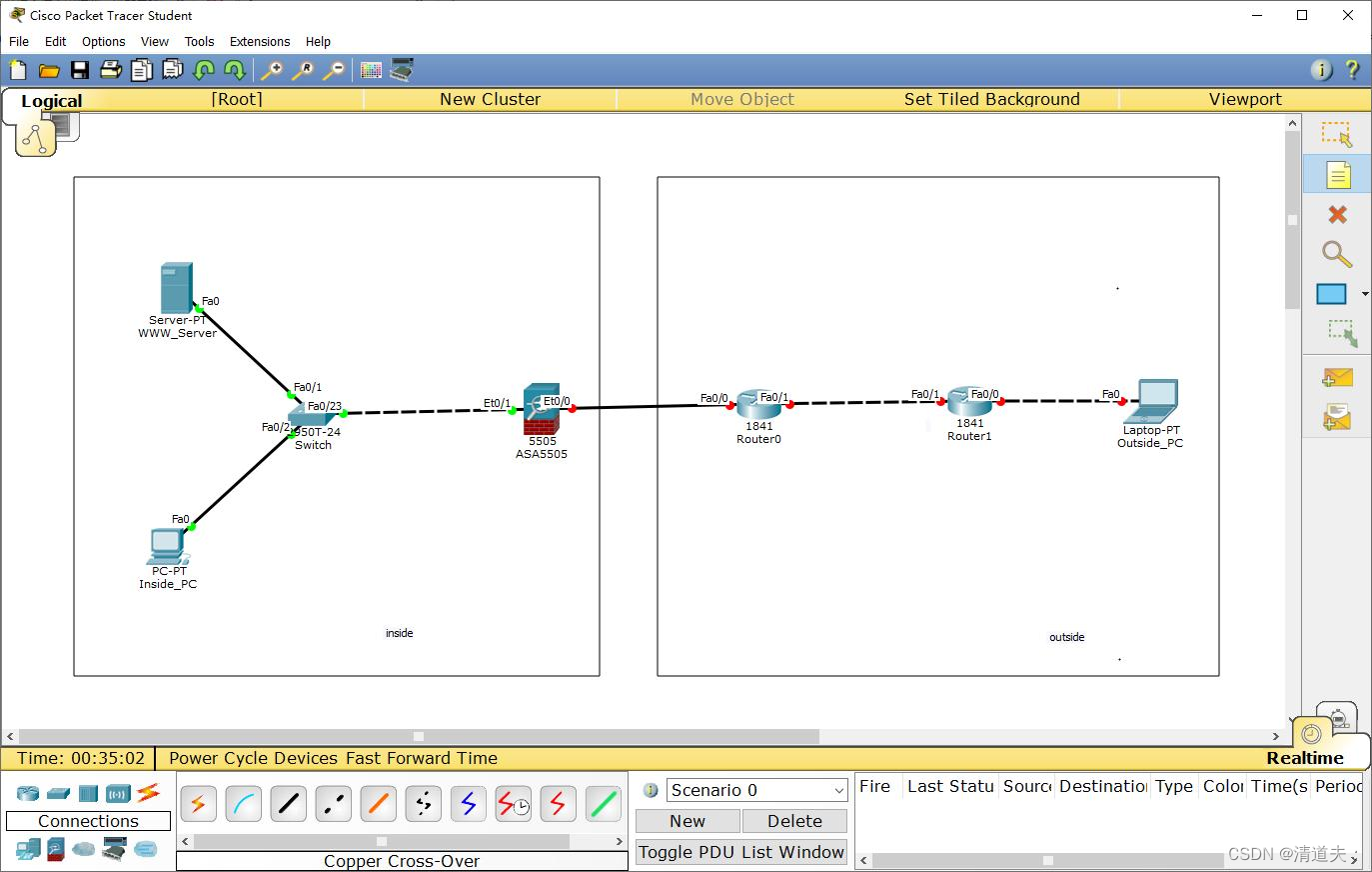 CCNA 之ASA 5505防火墙配置，没有硬件防火墙？那就使用Cisco Packet Tracer Student 6.2 模拟实现 ...