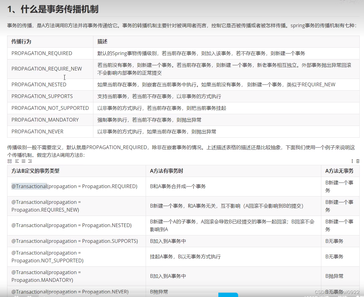 @Transactional注解propagation属性-CSDN博客