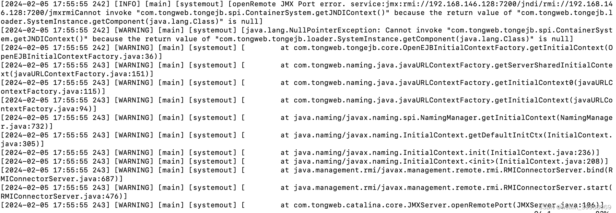 关于jdk17部署tongweb7047出现java.lang.NullPointerException: Cannot read field “configFactory“（by ...