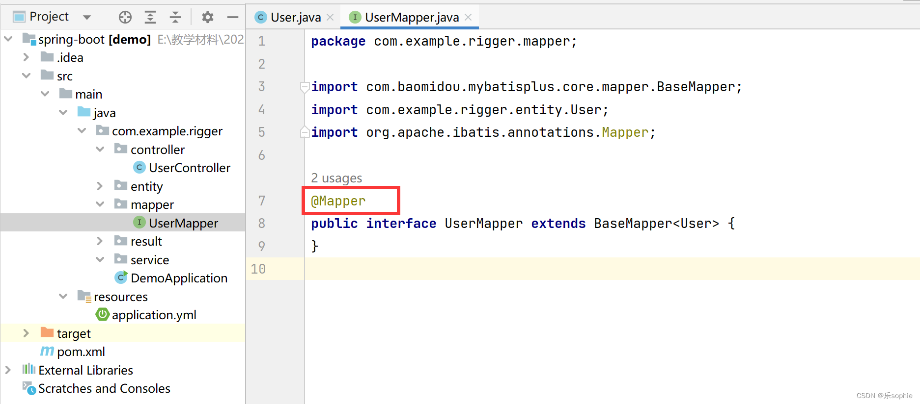 Springbootmybatisplus只利用mappercontroller层进行接口的开发springboot 实现mapper接口 Csdn博客 