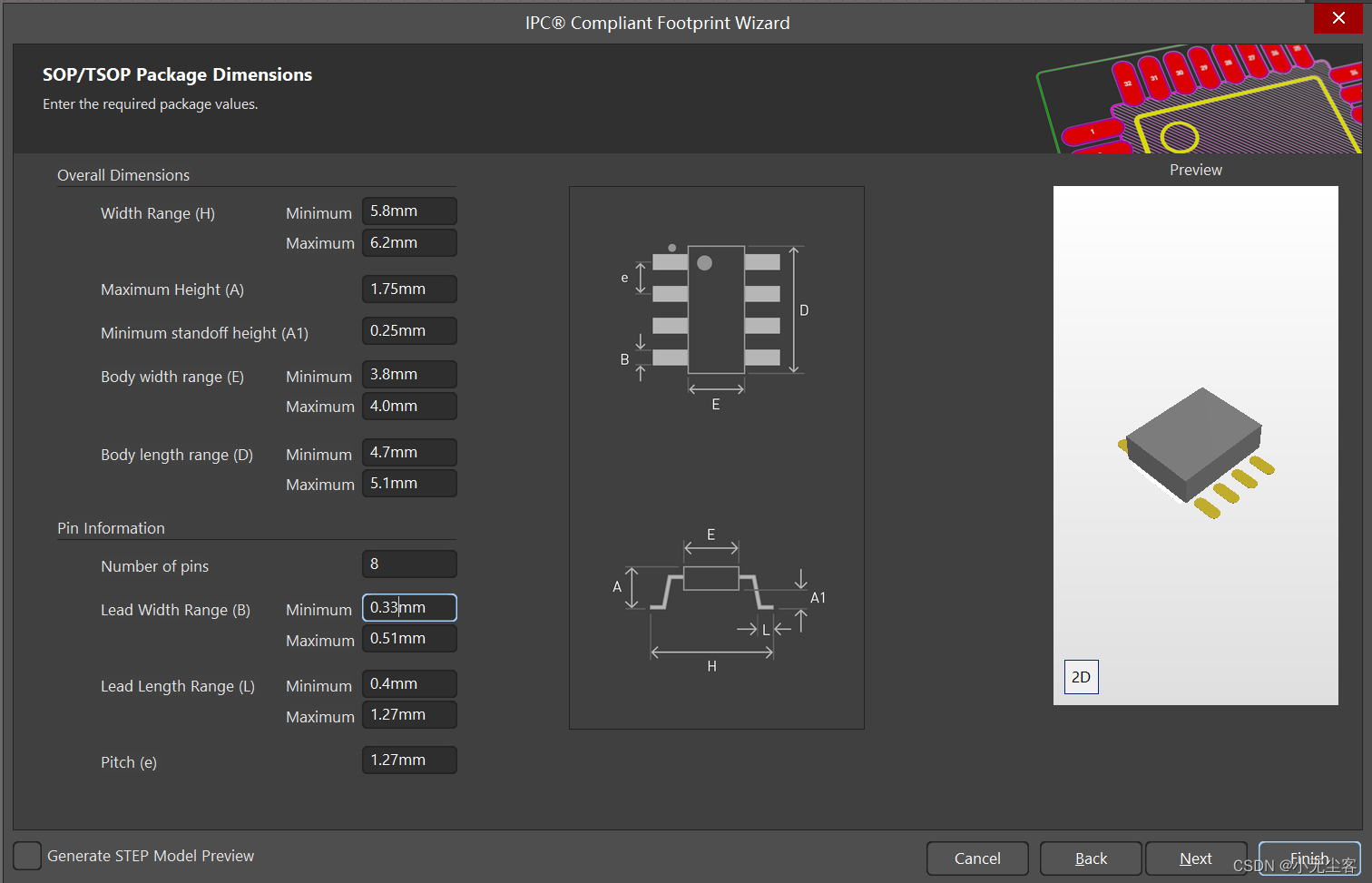 AD24-利用IPC封装向导快速创建PCB封装（SOP8）_sop8 ad封装怎么画-CSDN博客